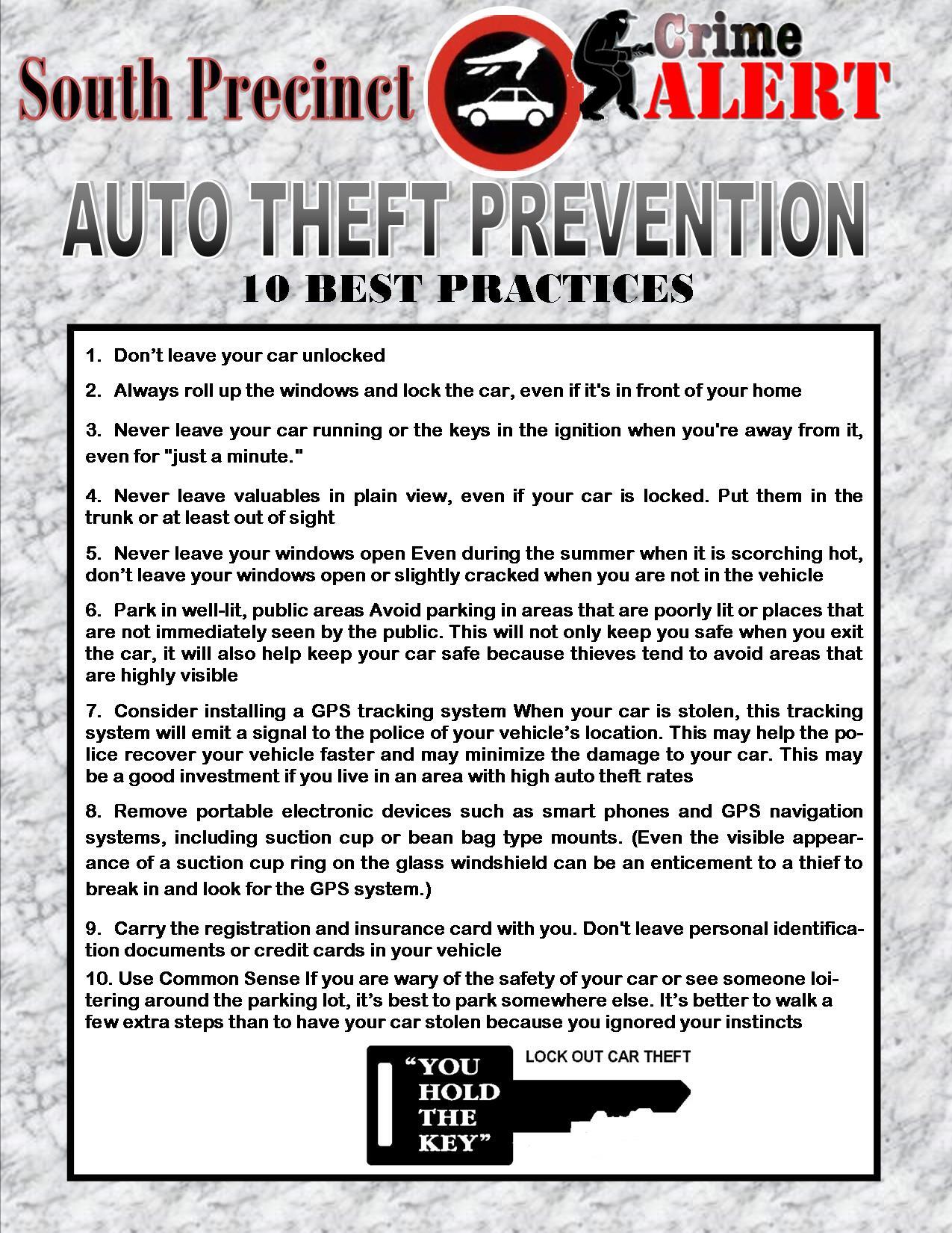 AUTO THEFT PREVENTION (DeKalb County Police Department) | Nextdoor